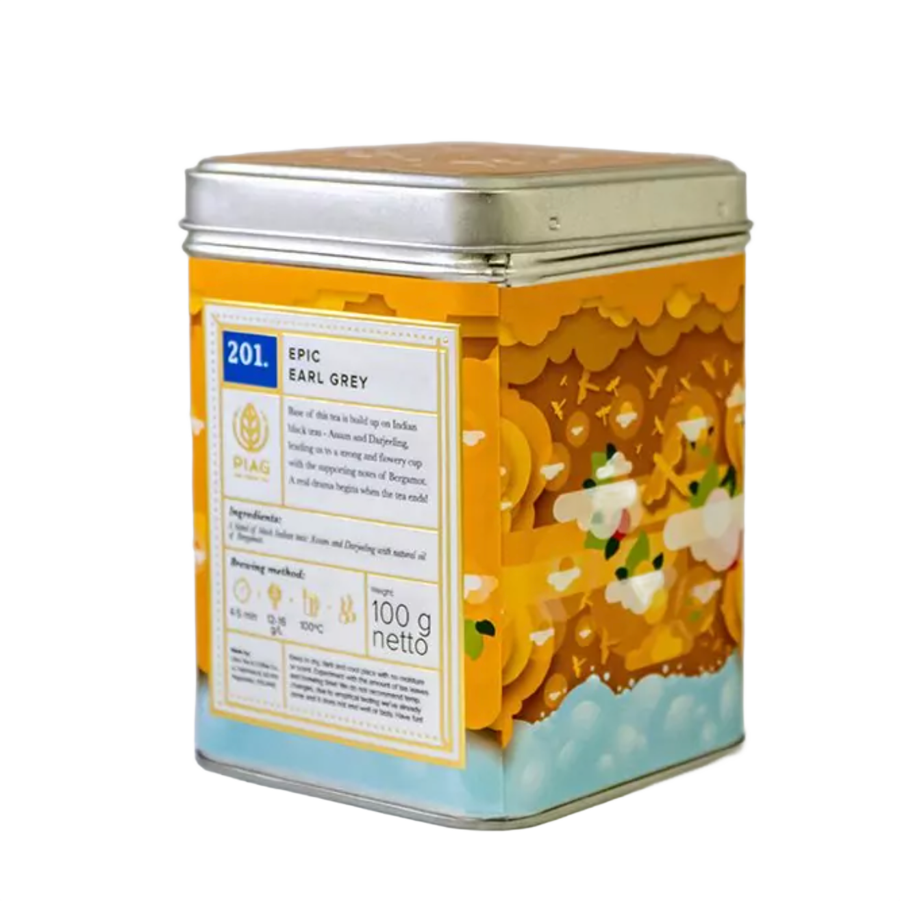 Piag The Fresh Tea - Epic Grey - herbata czarna w puszce - 100g – kawa.pl